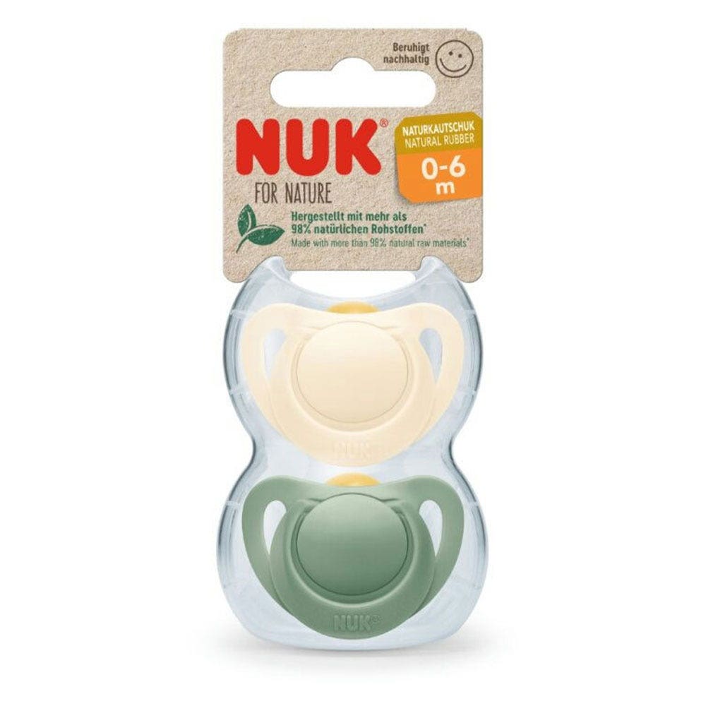 Nuk For Nature Natural Rubber Pacifier 0 to 6 months x2 - Easypara