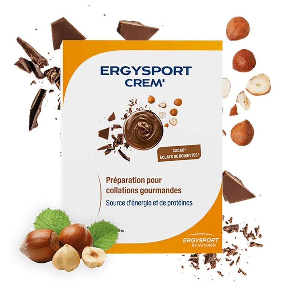 Ergysport Crem'Ergy Chocolate flavour - Hazelnut flakes 6 Sachets of ...