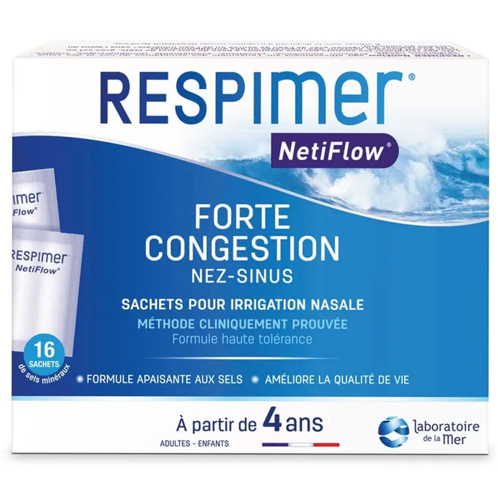 Respimer Netiflow nasal irrigation sachets x16 - Easypara
