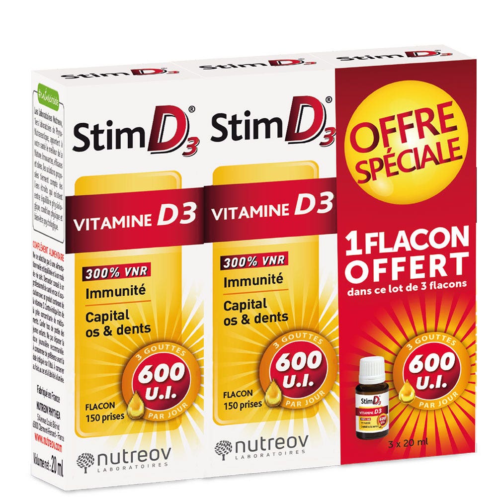 Nutreov Stim D3 Vitamin D3 3x20ml - Easypara