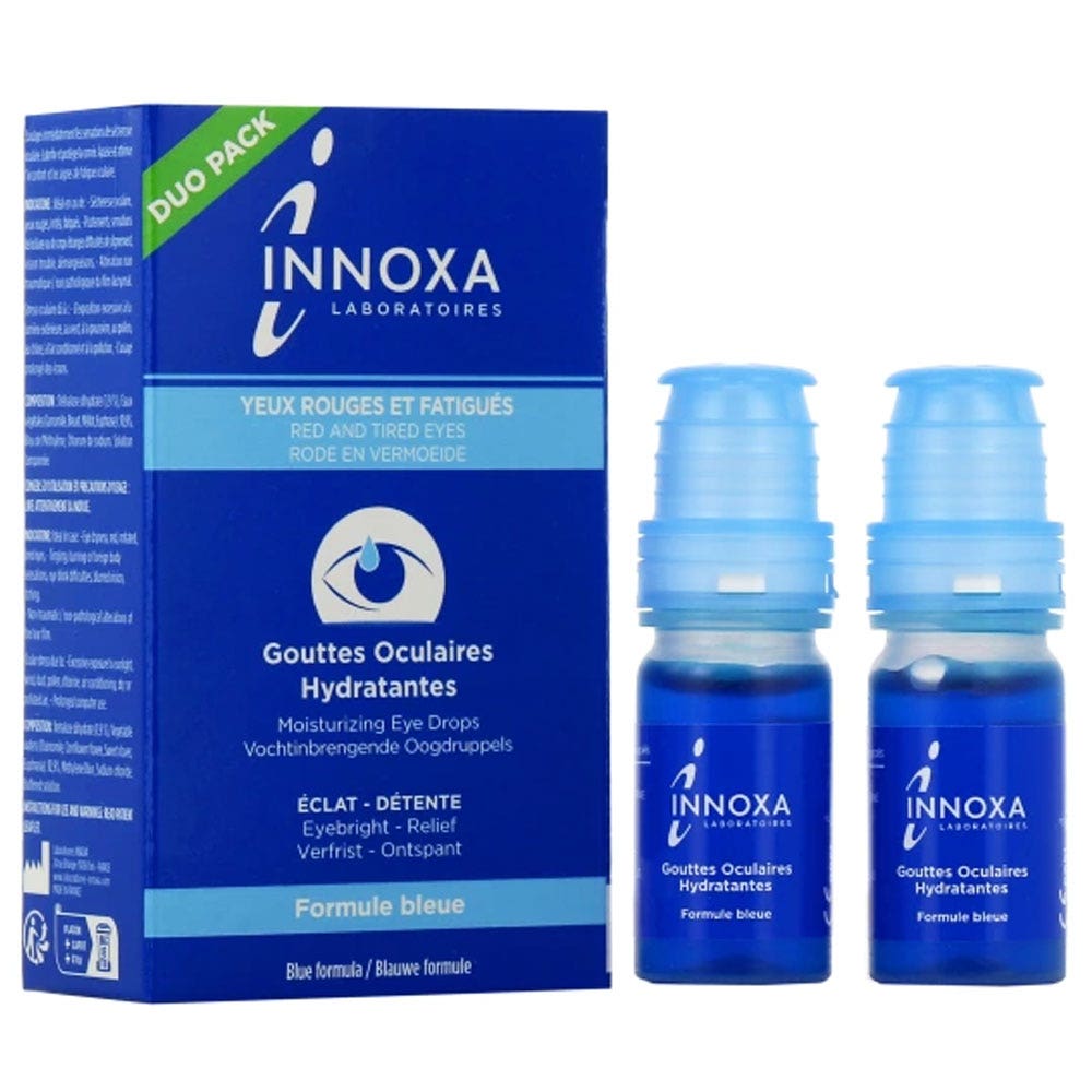 Innoxa Hydrating eye drops for red, tired eyes Blue formula 2x10ml ...
