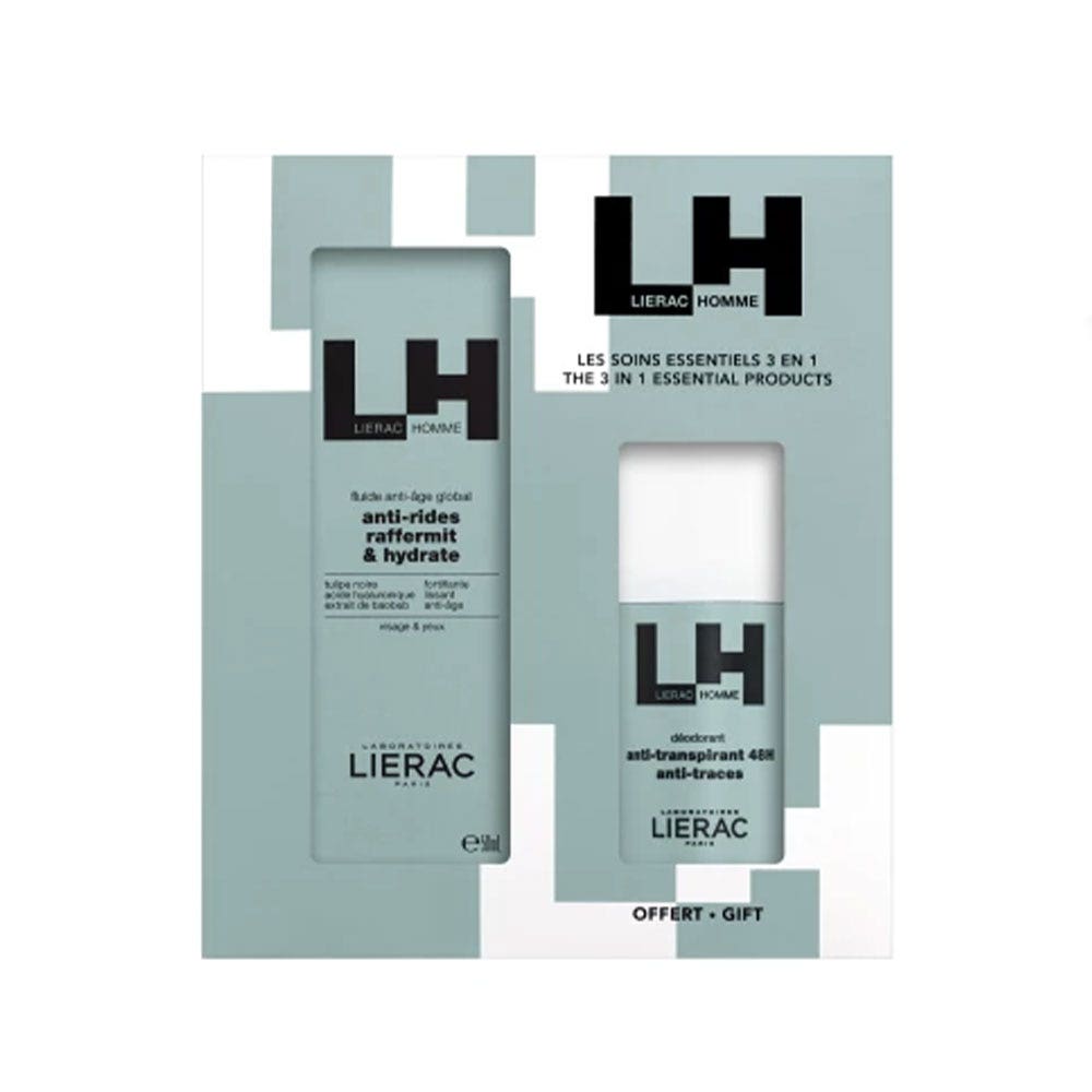 Lierac Man Global Anti-Ageing Fluid + Deodorants Giftboxes - Easypara