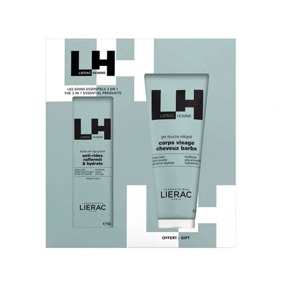 Lierac Man Global Anti-Aging Fluid + Integral Shower Gel Giftboxes ...