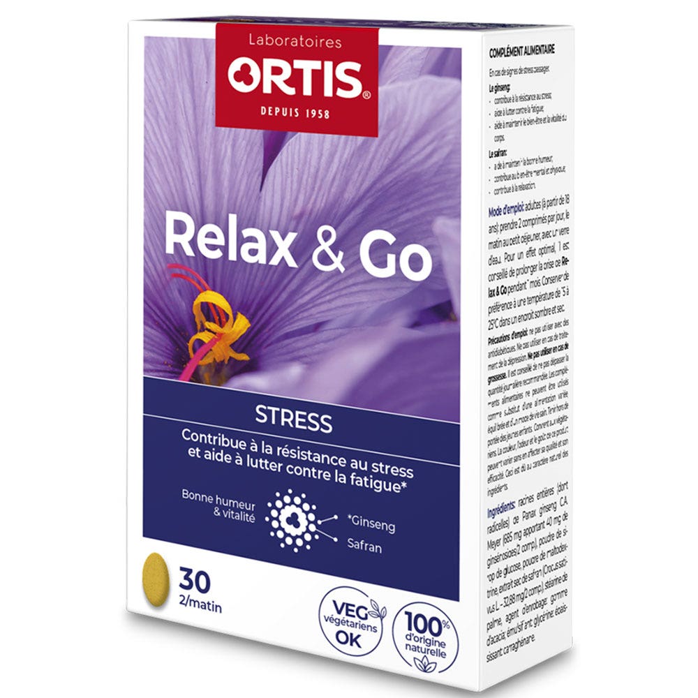Ortis Relax & Go Stress 30 tablets - Easypara