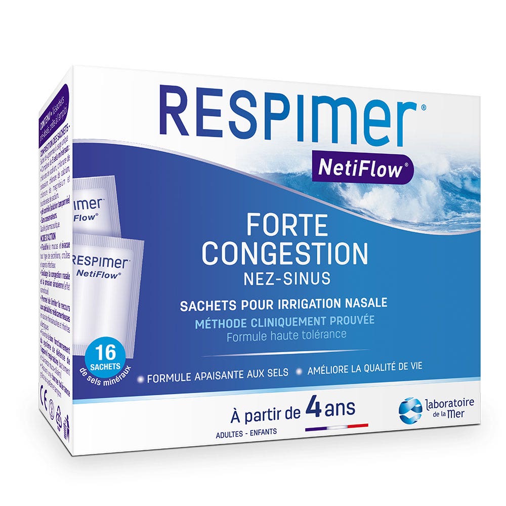 Respimer Netiflow nasal irrigation sachets x16 - Easypara
