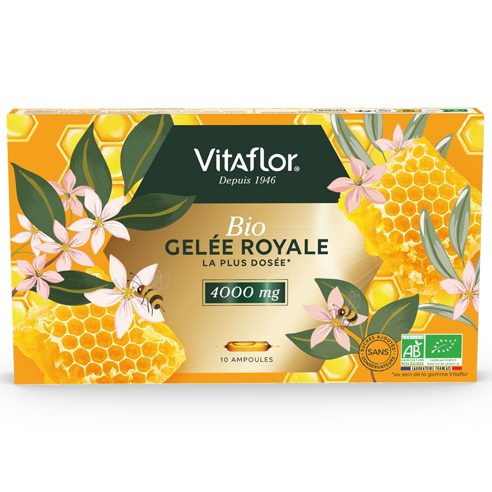 Vitaflor Organic Royal Jelly 4000mg 10 ampulas - Easypara