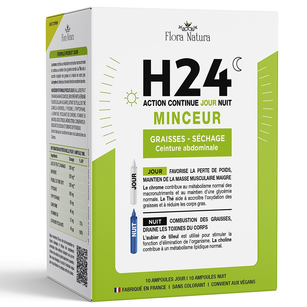 Flora Natura H24 Slimming Fat-Drying 10 Day & 10 Night Ampulas - Easypara
