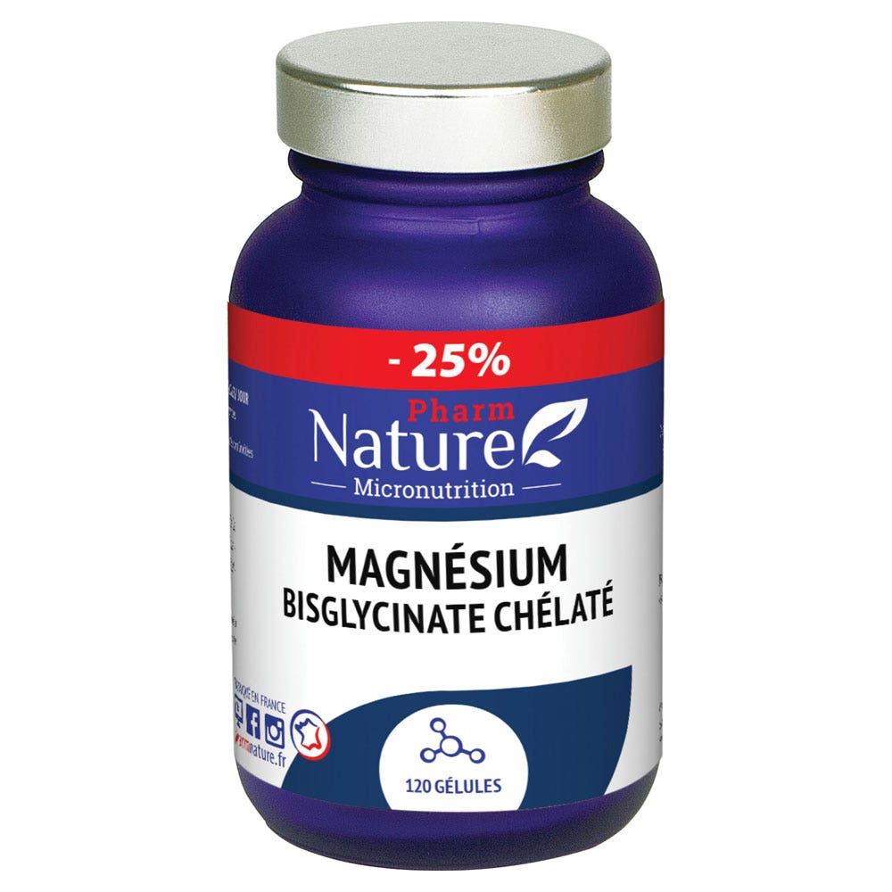 Pharm Nature Micronutrition Magnesium bisglycinate chelate 120 capsules ...