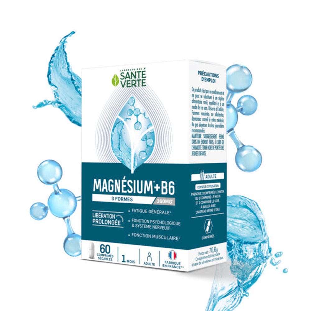 Sante Verte Magnesium +B6 3 Forms 360mg Prolonged release 60 Breakable ...