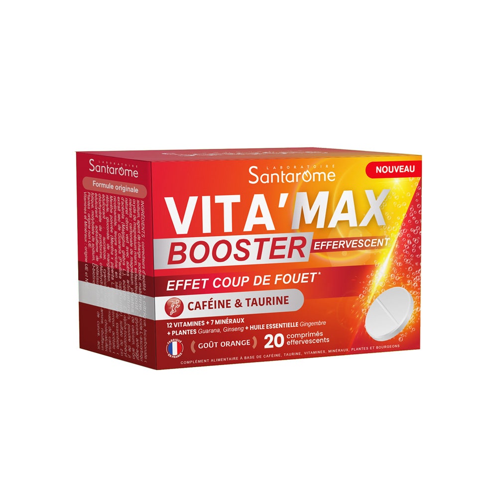 Santarome Vita'max Effervescent Anti-Fatigue Booster Orange taste 20 ...