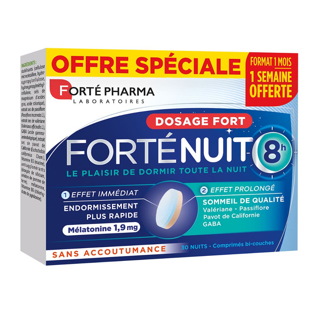 Forté Pharma Forté Night 8h Night Sleep Sommeil de Qualité 30 Tablets ...