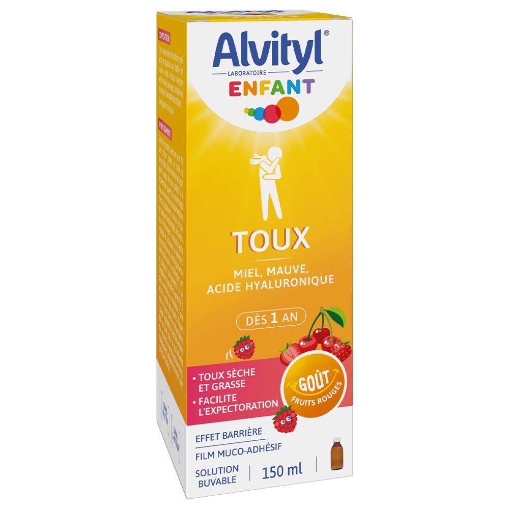 Alvityl Kids Dry and Oily Cough Syrups Red Fruit taste 150ml - Easypara