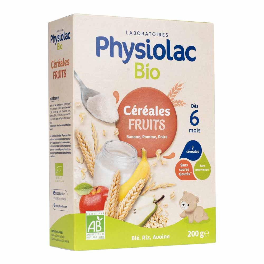 Physiolac Cereals Fruit Banana Apple Pear Bioes 6 Months Old 200g ...
