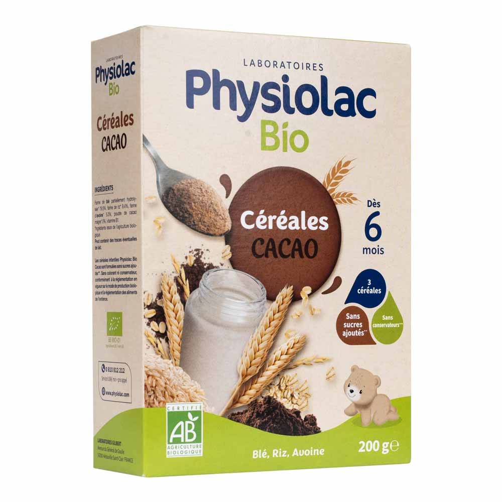 Physiolac Cereales Cacao Bioes Des 6 Mois Bio 200g - Easypara