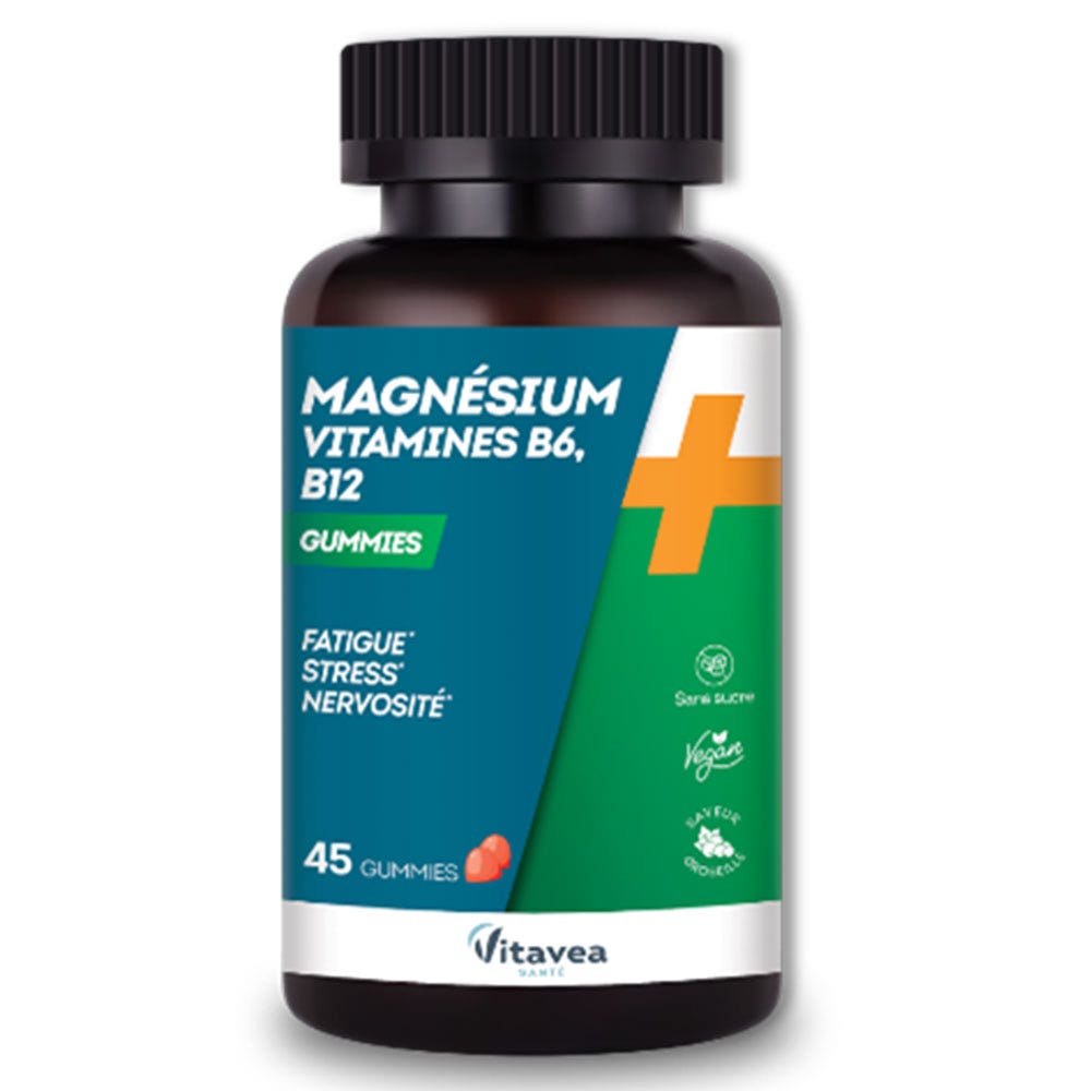 Vitavea Santé Magnesium Vitamins B6, B12 Fatigue Stress Nervousness 45 ...