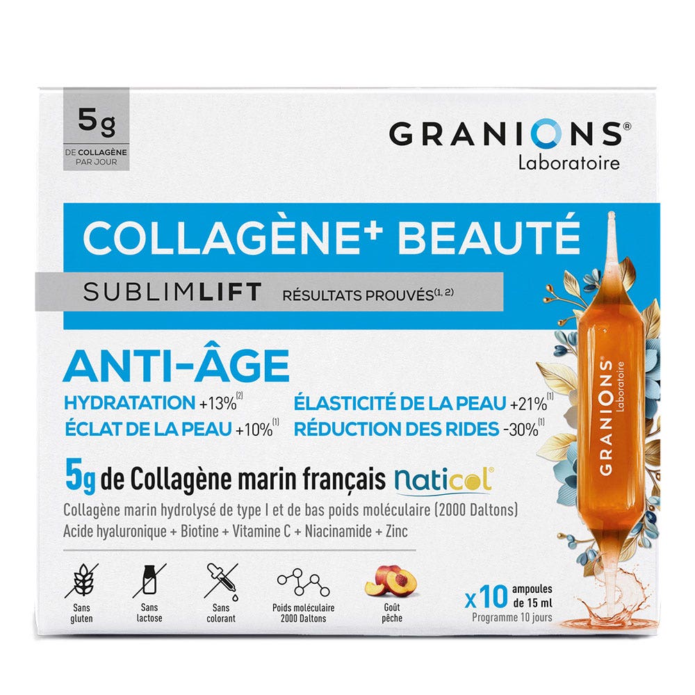 Granions SublimLift Collagen+ Anti-Age Beauty 10 x 15ml ampulas - Easypara