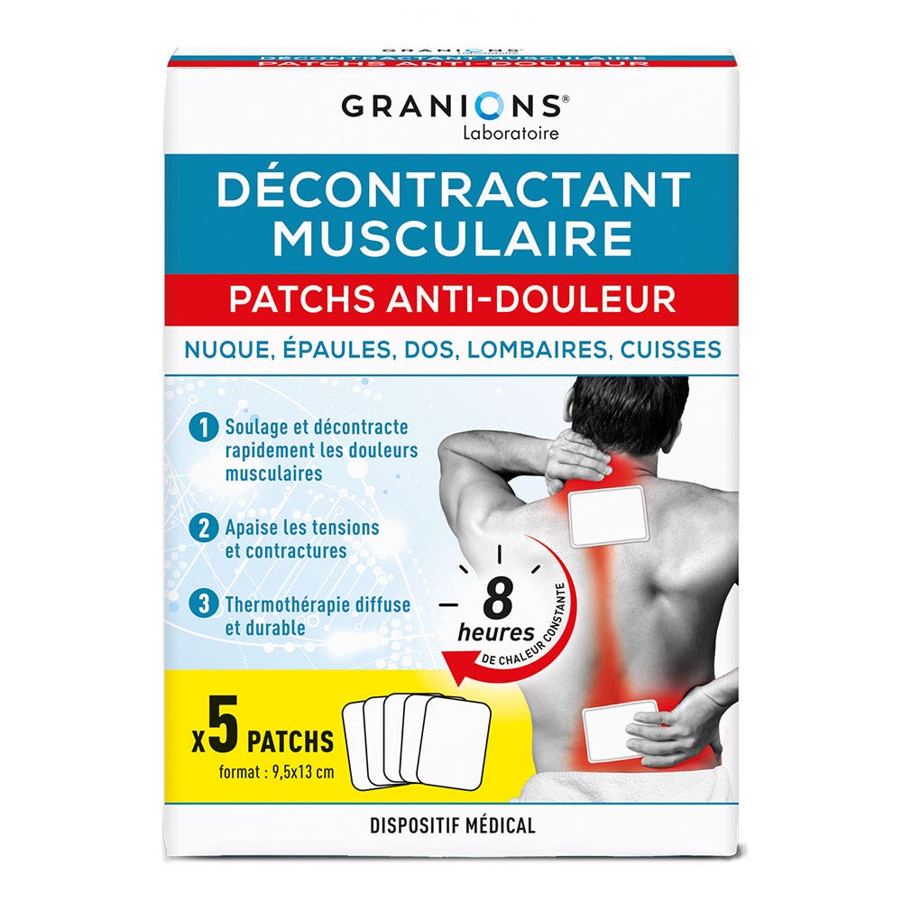 Granions Muscle relaxant Pain relief patches Thermotherapy x5 - Easypara