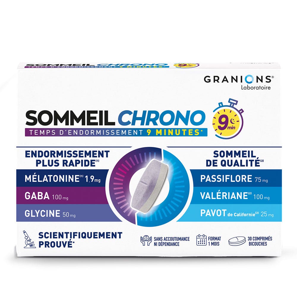 Granions Sleep Chrono 9 minutes 30 tablets - Easypara