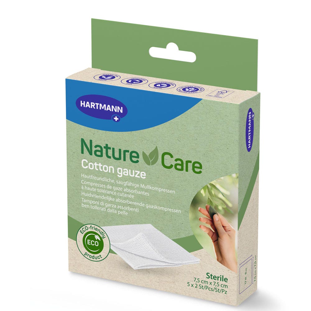 Hartmann Nature care 100% cotton gauze Bandages 7.5cm x 7.5cm - Easypara