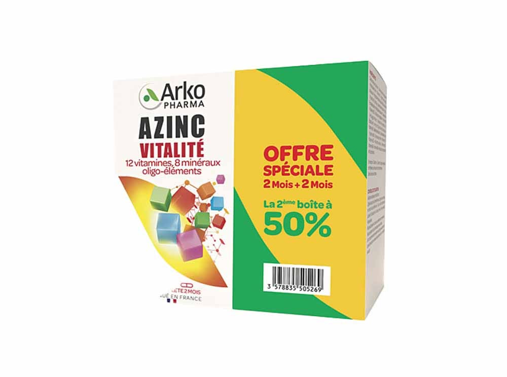 Arkopharma Azinc Azinc Fitness And Vitality Dès 15 Ans 2x120 gélules ...