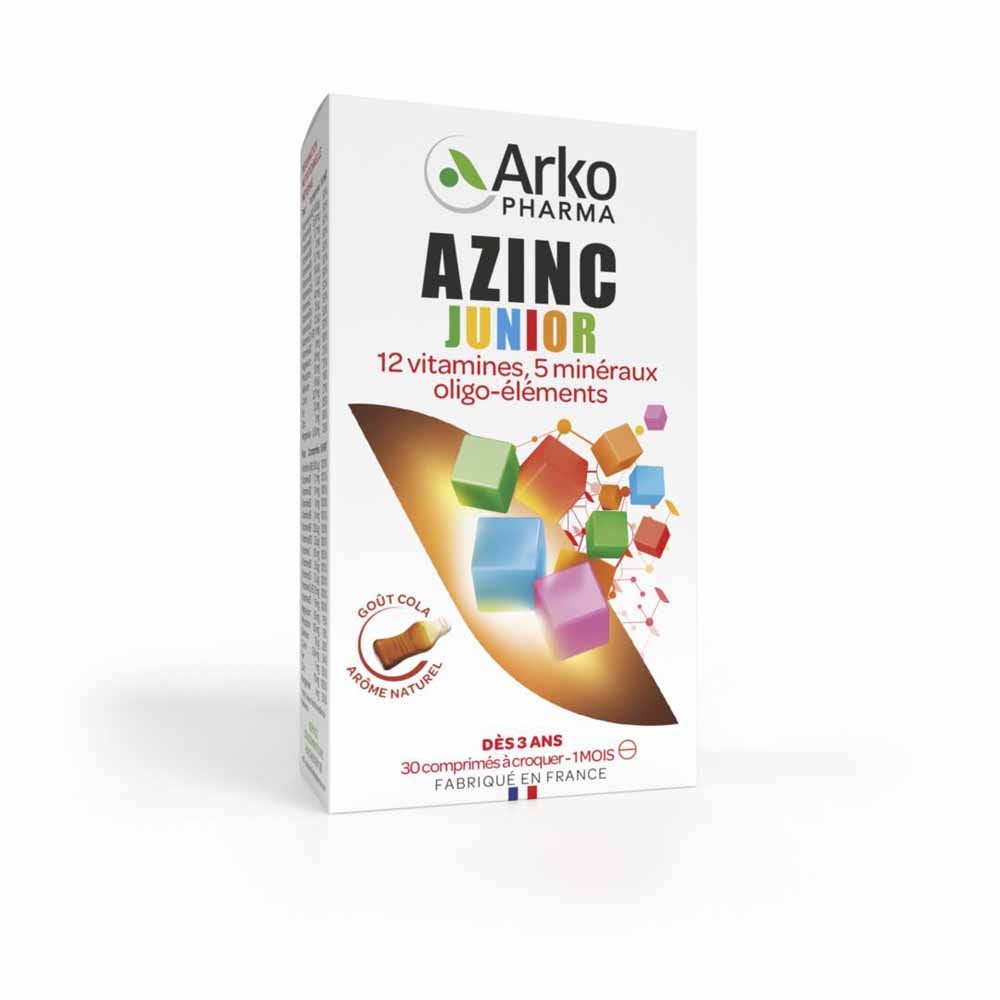 Arkopharma Azinc Vitality junior vitamins and minerals cola 30 tablets ...