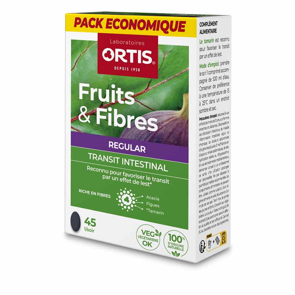 Ortis Fruit And Fibre Regular Intestinal Transit 45 Tablets - Easypara
