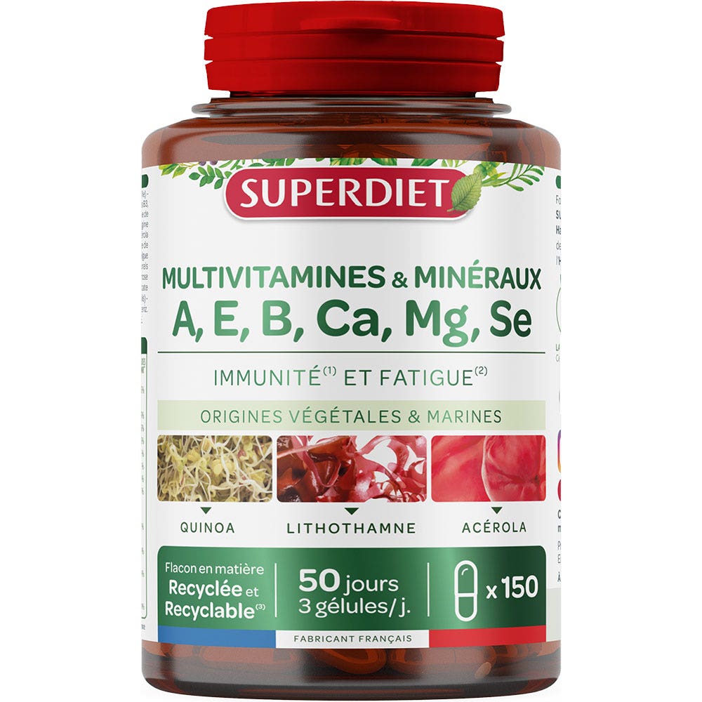 Superdiet Multivitamins & Minerals A E B Ca Mg Se Immunity and Fatigue ...