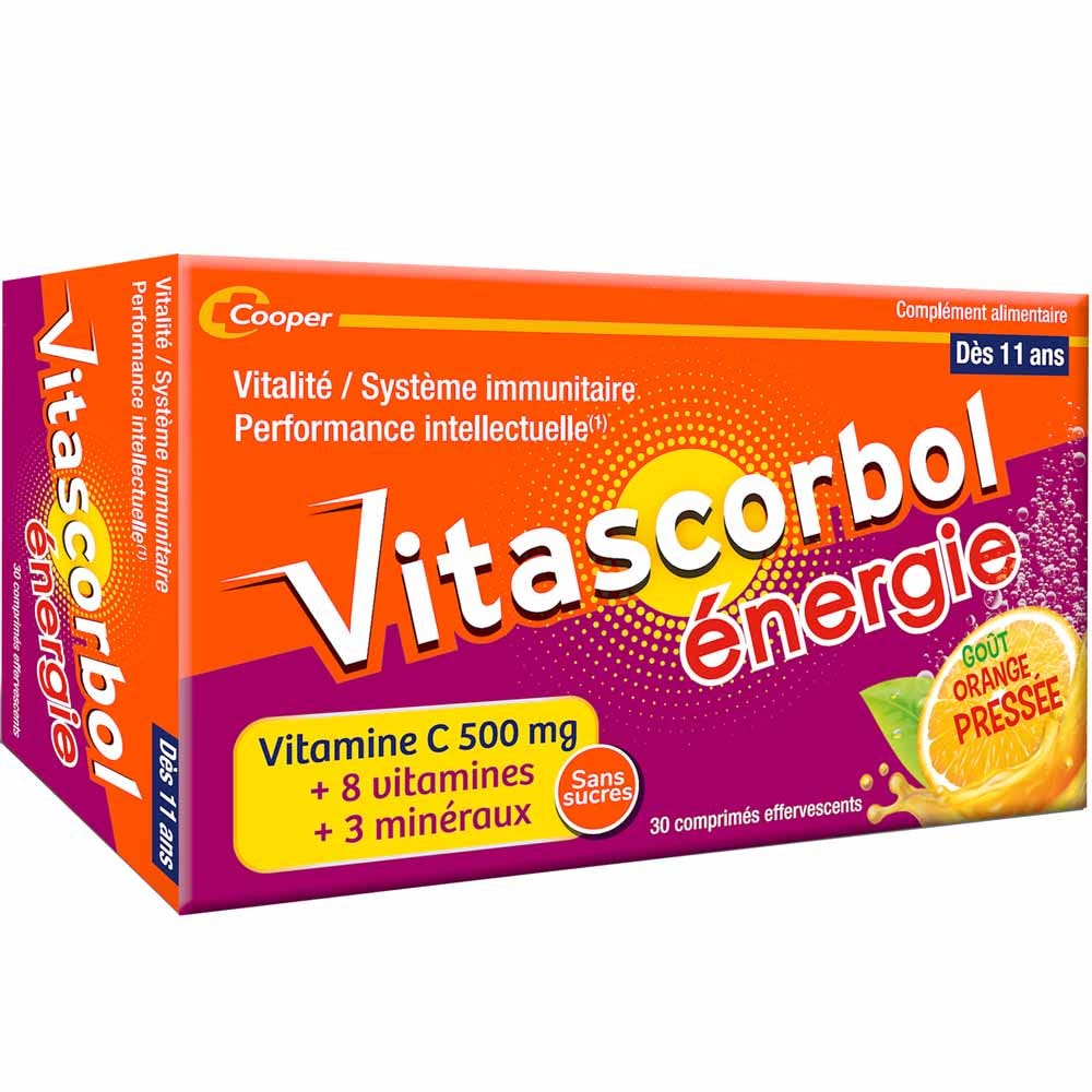 Vitascorbol Energy Squeezed orange flavour 30 effervescent tablets ...