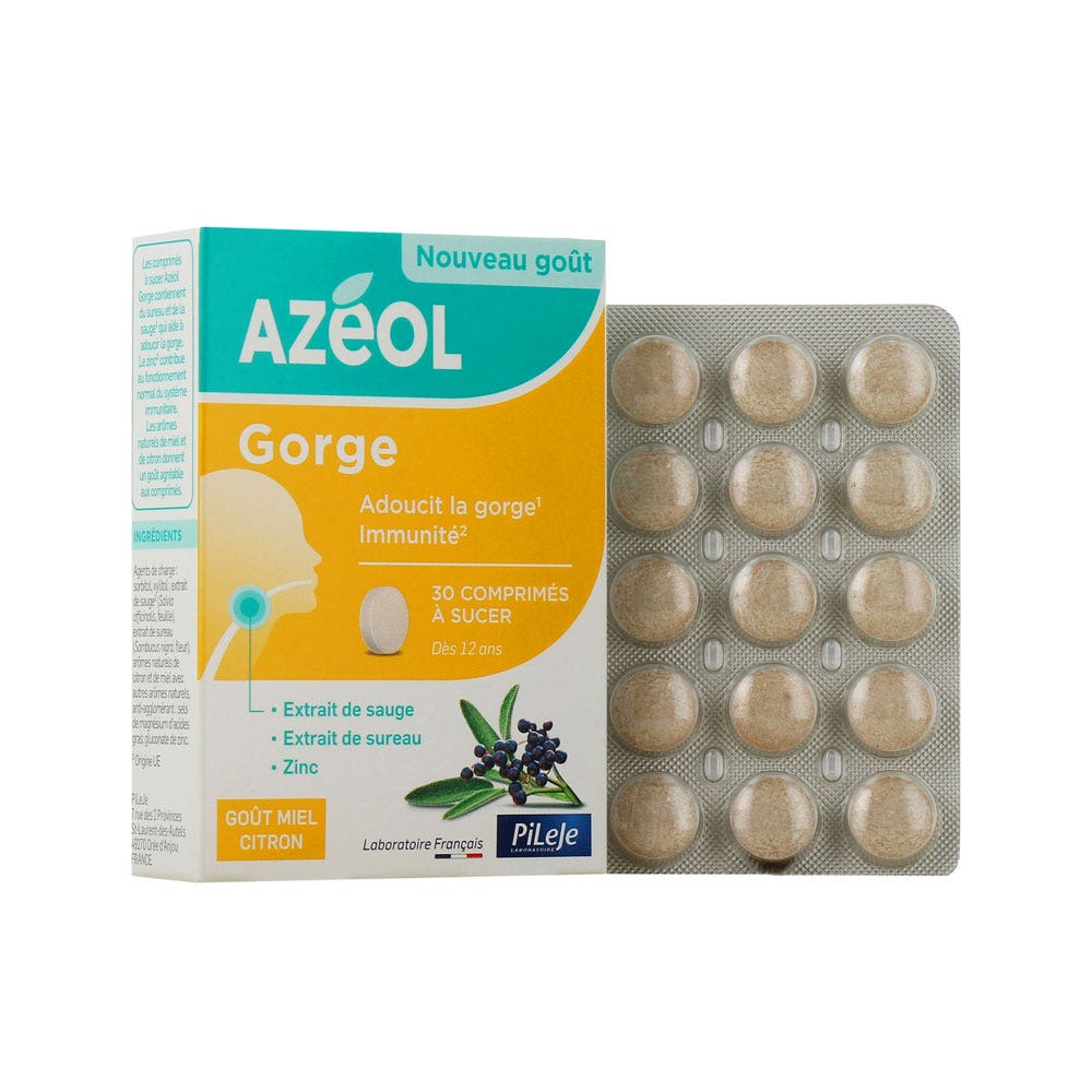 Pileje Azéol Azeol Mint Flavor Sucking Tablets Goût Menthe x30 - Easypara