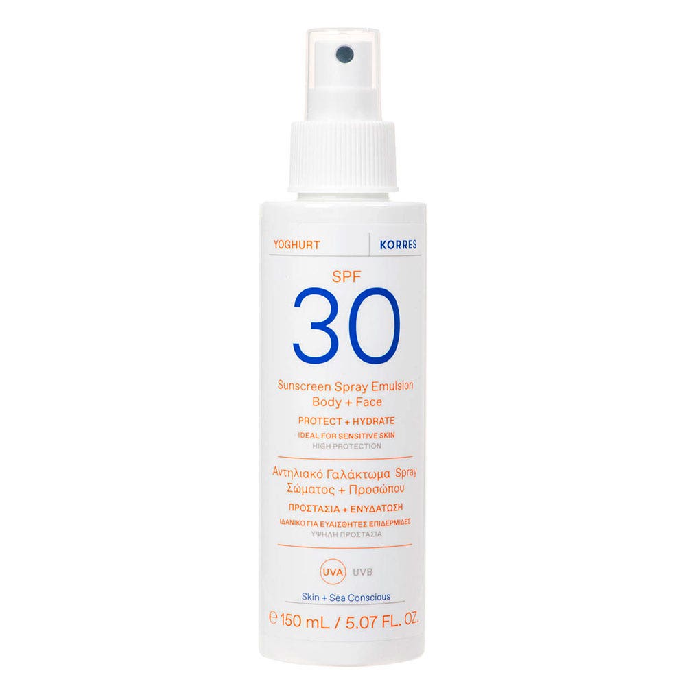 Korres Yoghurt Sunscreens Face & Body SPF30 Spray 150ml - Easypara
