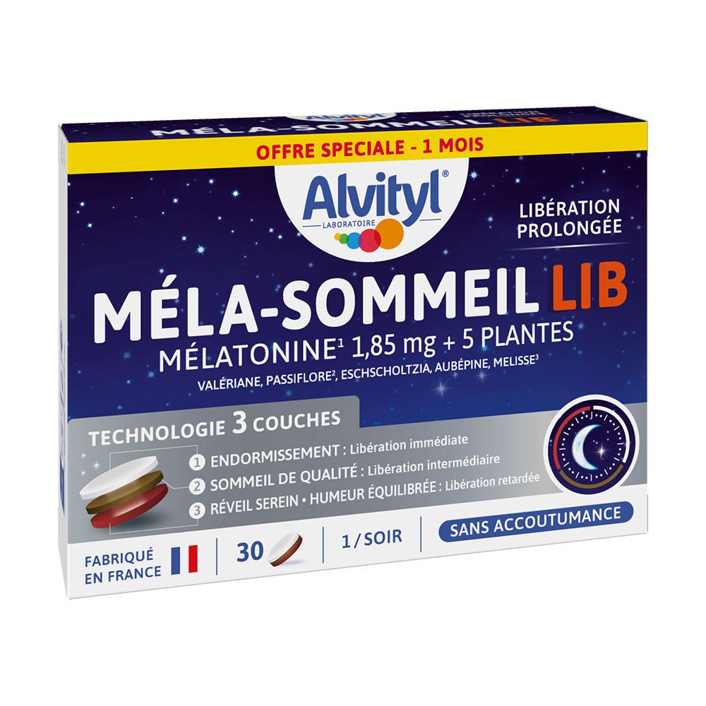 Alvityl Mela-Sleep Lib Melatonin 1.85mg 30 tablets - Easypara