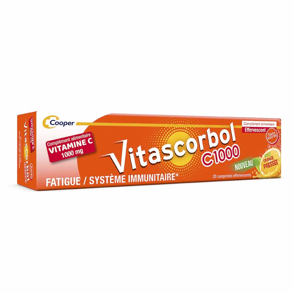 Vitascorbol Vitamins C1000 Freshly squeezed orange flavour 20 ...