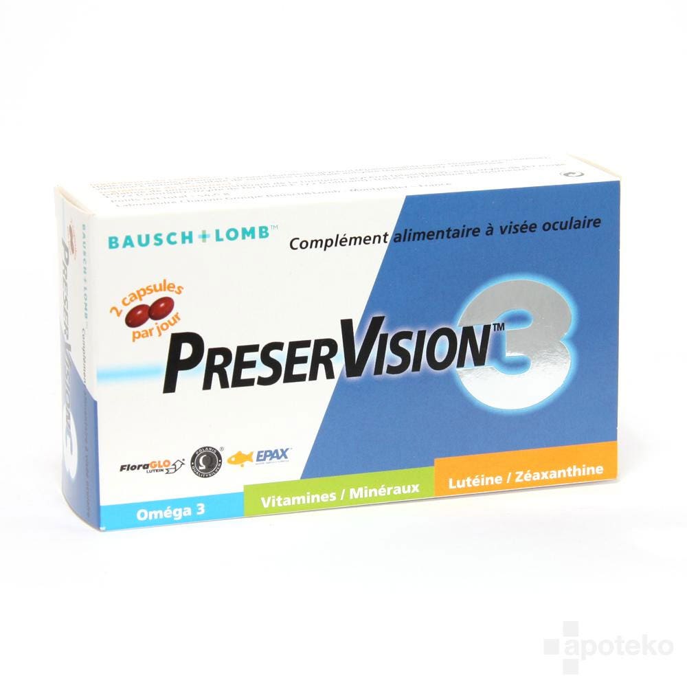 Bausch&Lomb Preservision Ocular Visee Food Supplements 60 Capsules ...
