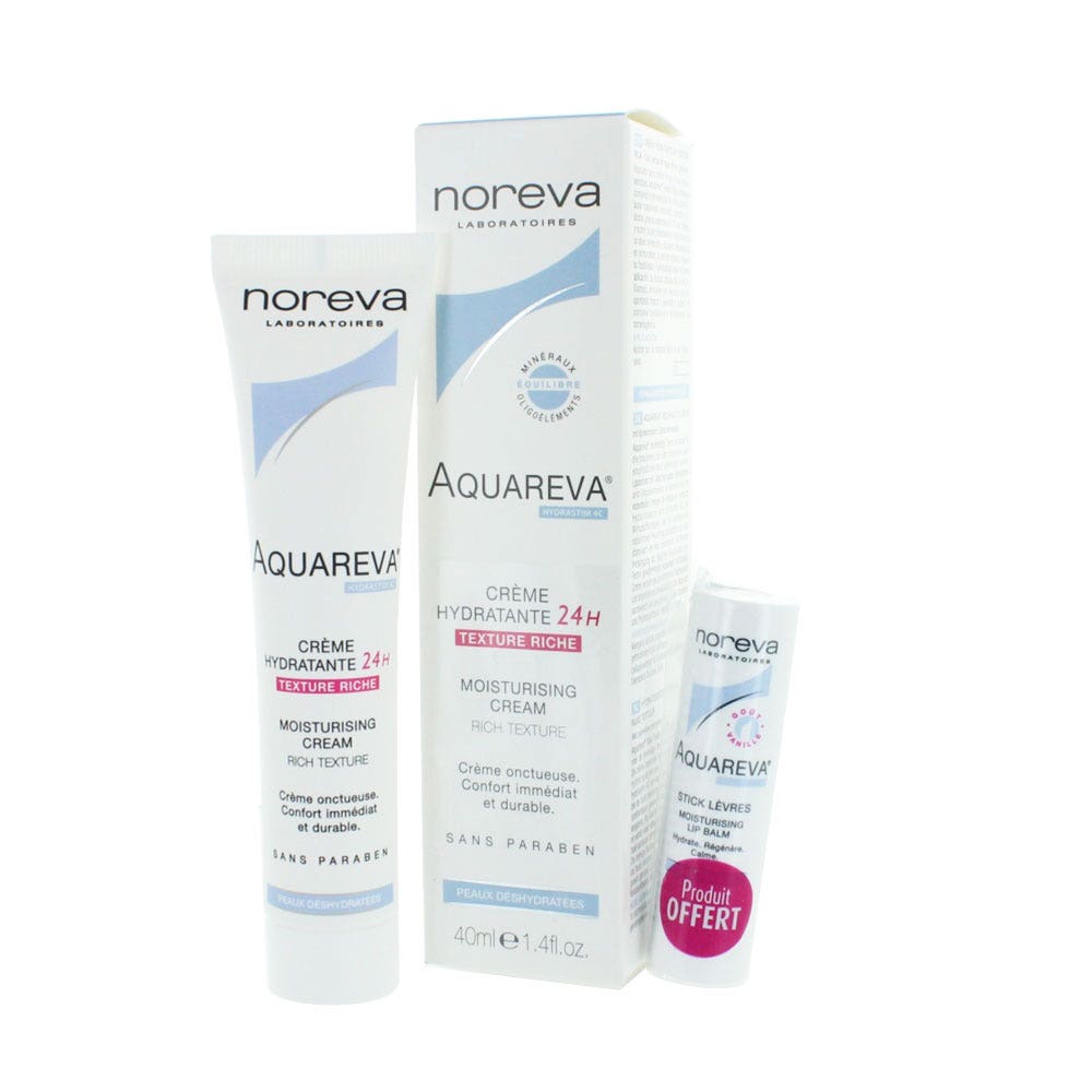 Noreva Moisturizing Cream Rich Texture + Free Lip Balm 40ml - Easypara