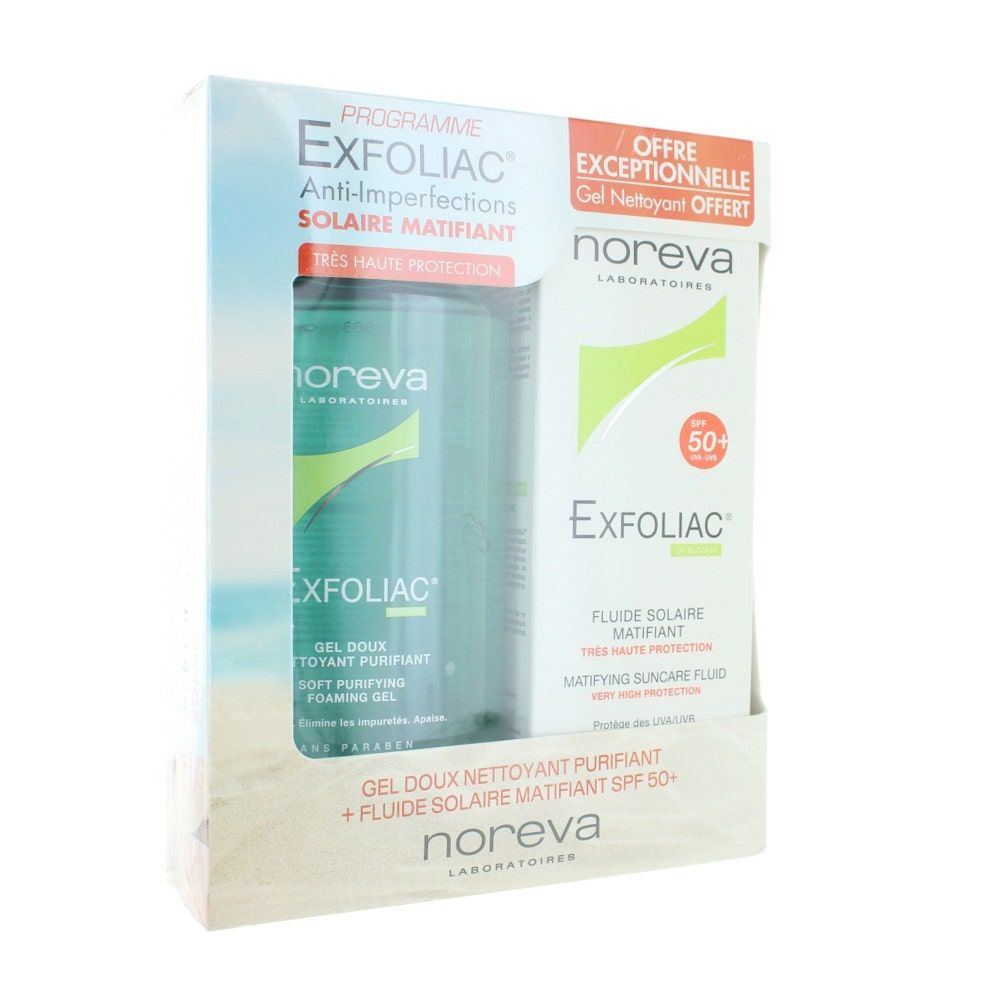 Noreva Mattifying Sun Fluid Spf50+ + Free Cleansing Gel 40ml - Easypara