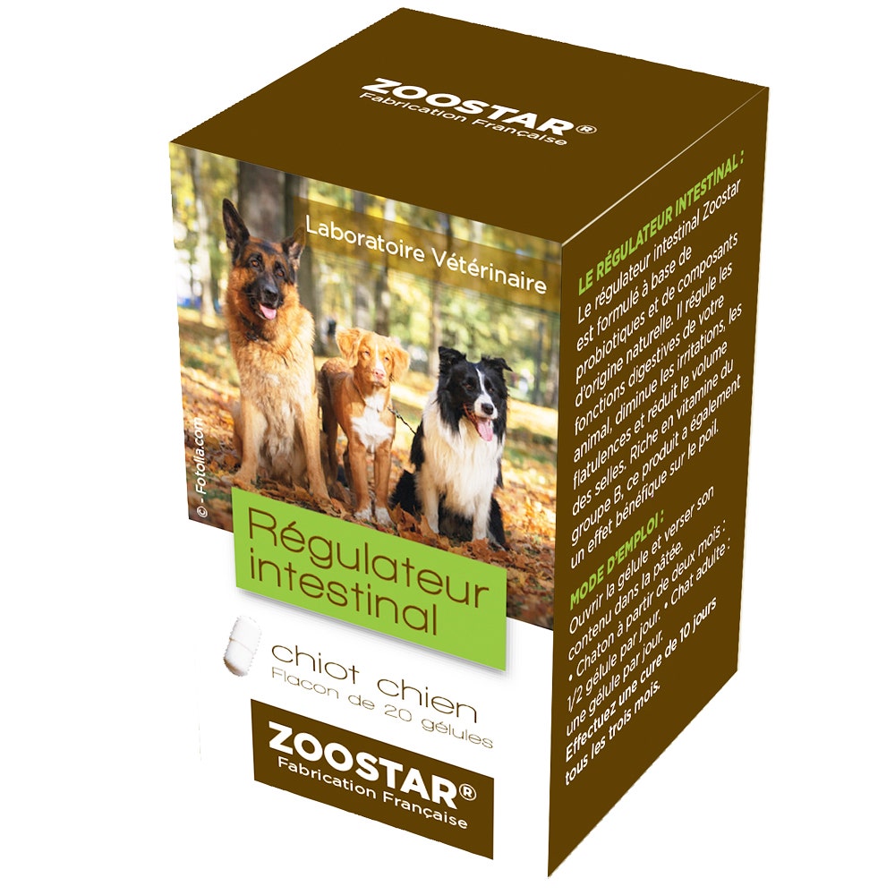 Zoostar Intestinal Regulator For Dogs And Puppies 20 Capsules - Easypara