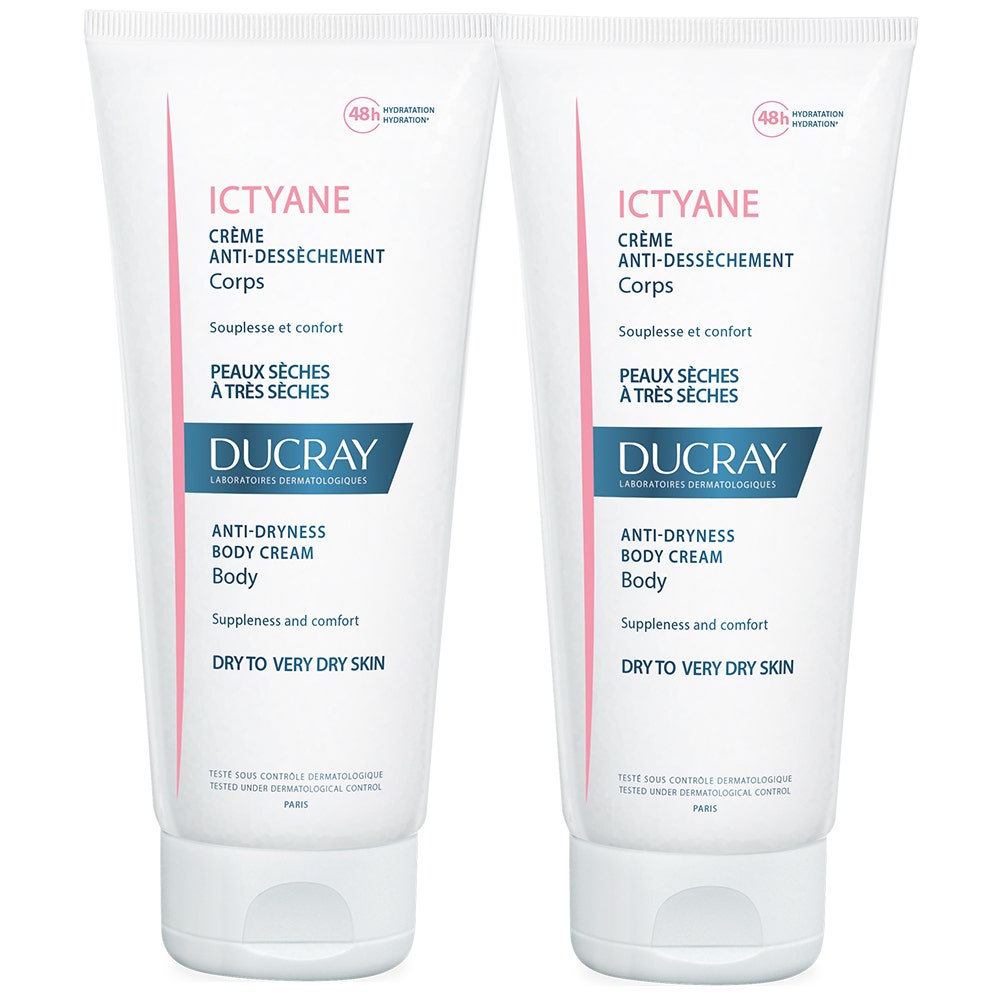 Ducray Anti Dryness Body Cream Dry To Very Dry Skins 2x200ml - Easypara