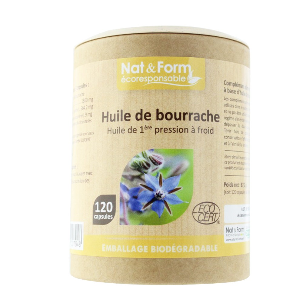Nat&Form NAT&FORM Organic Borage Oil 120 capsules - Easypara