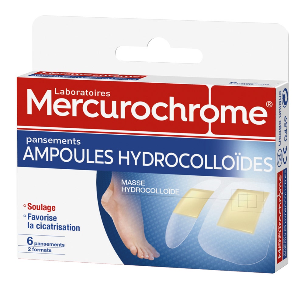Mercurochrome Hydrocolloid Ampulas 6 Plasters 2 Sizes - Easypara