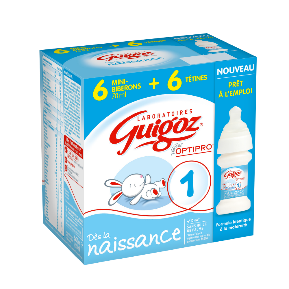 Guigoz 1 Baby From 0 To 6 Months 4 Bottles X 70ml - Easypara