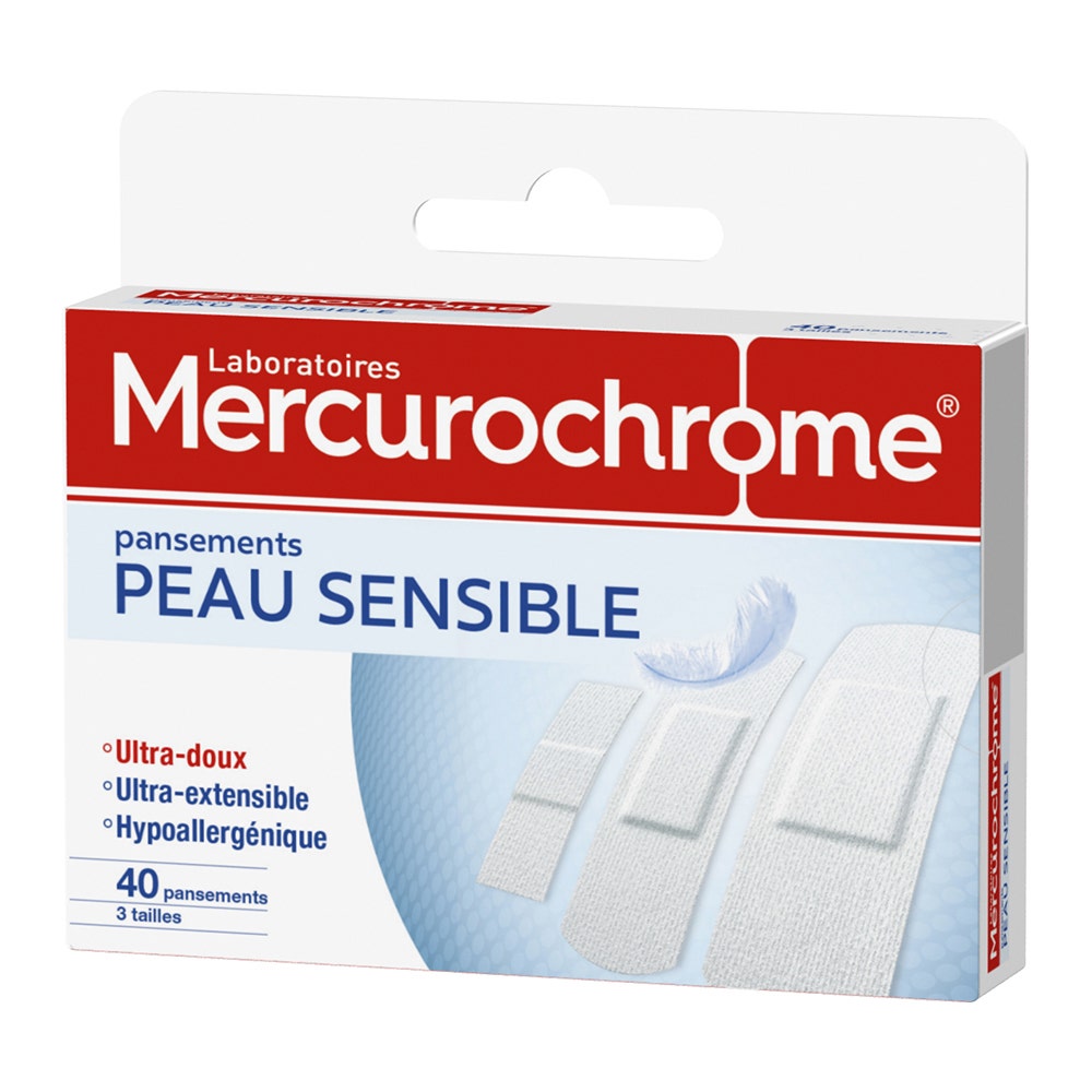 Mercurochrome Sensitive Skin Plasters X40 - Easypara