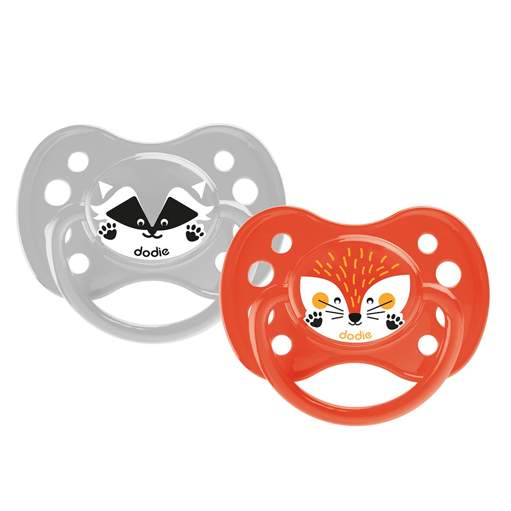 Dodie Symmetric Silicone Pacifiers with Ring 6 Months and Over X2 ...