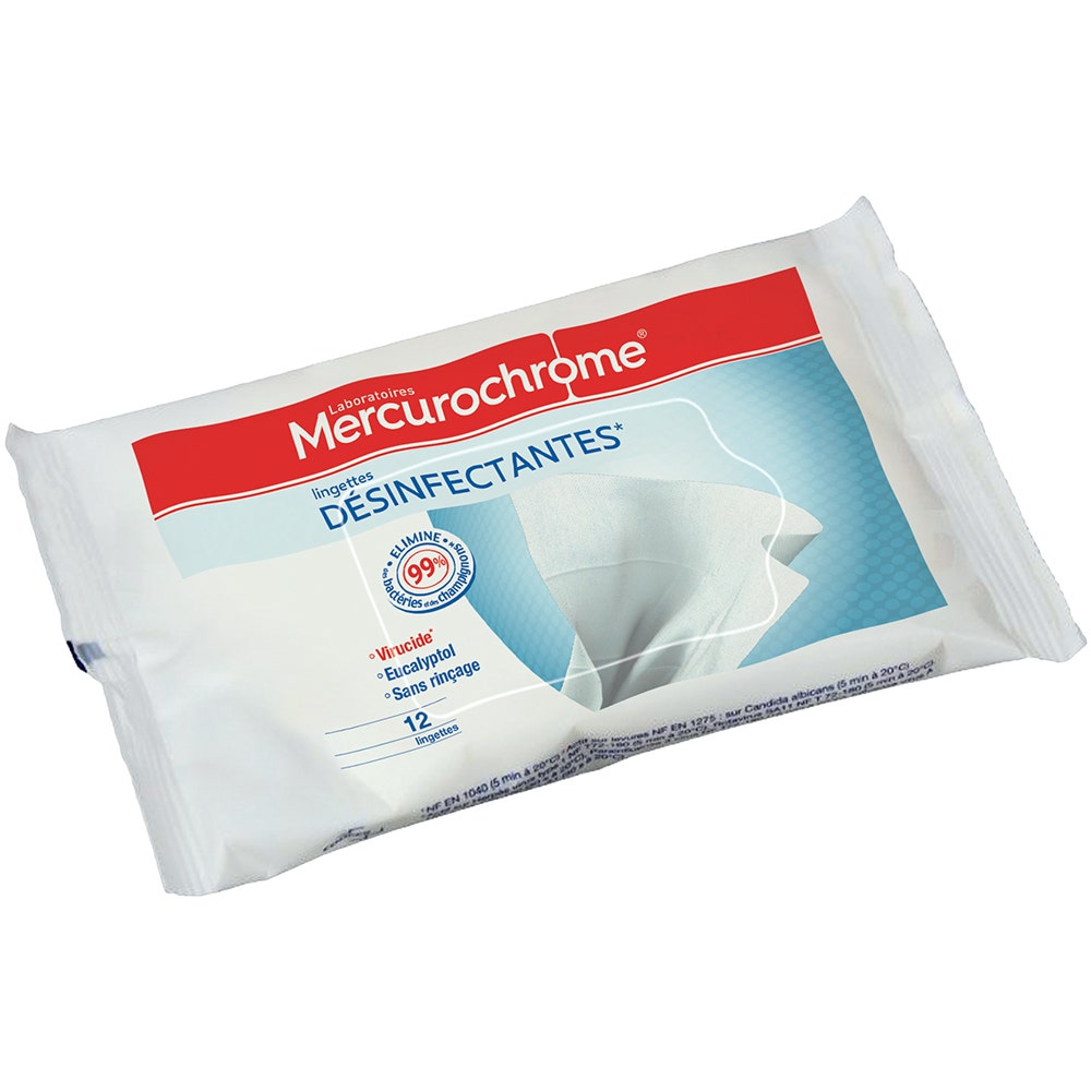 Mercurochrome Disinfecting Freshness Wipes x 12 - Easypara