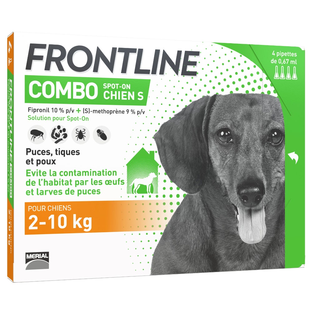 Frontline Combo Spot-on S Dogs 2- 4 Pipettes 4 Pipettes de 0,67ml ...