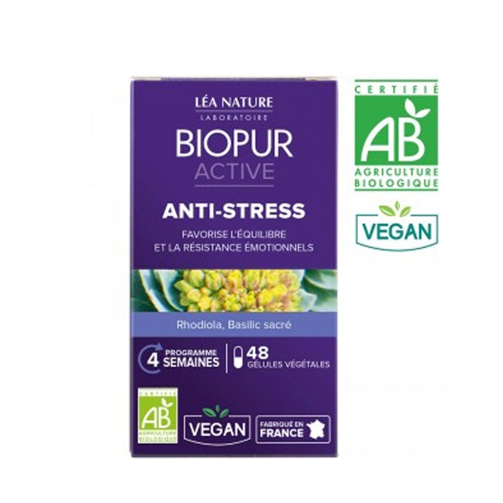 Biopur Anti-stress Organic Rhodiola And Basil X 48 Capsules - Easypara