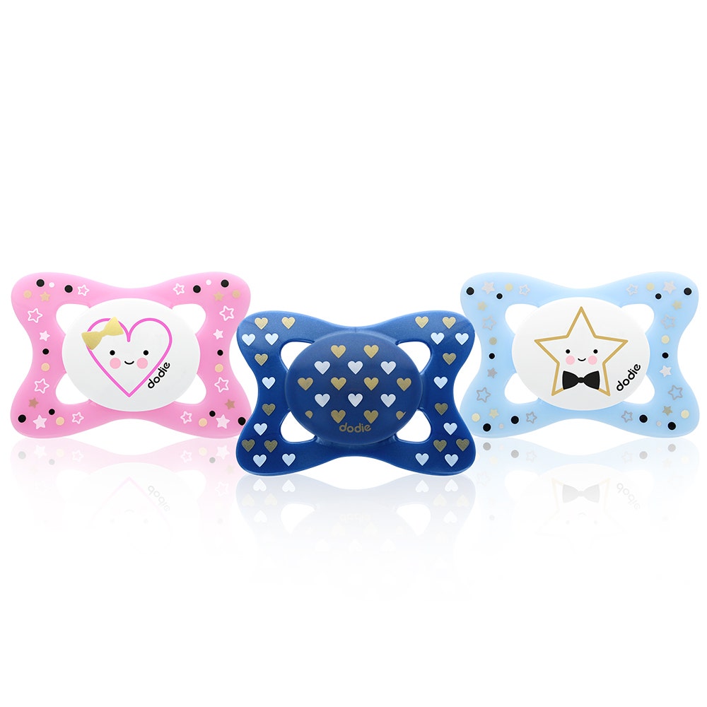Dodie Anatomical Silicone Pacifier Collection Baby Chic 6 Months Plus ...