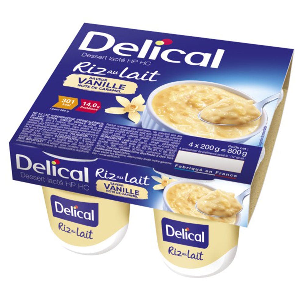 Delical High-calorie high-protein rice pudding 4x200g - Easypara