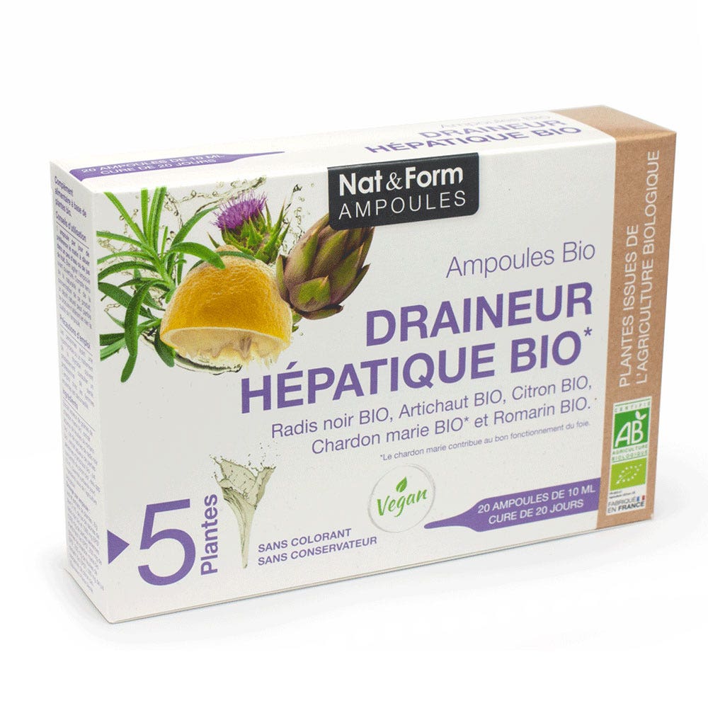 Nat&Form ORGANIC LIVER DRAINER 20 ampulas - Easypara