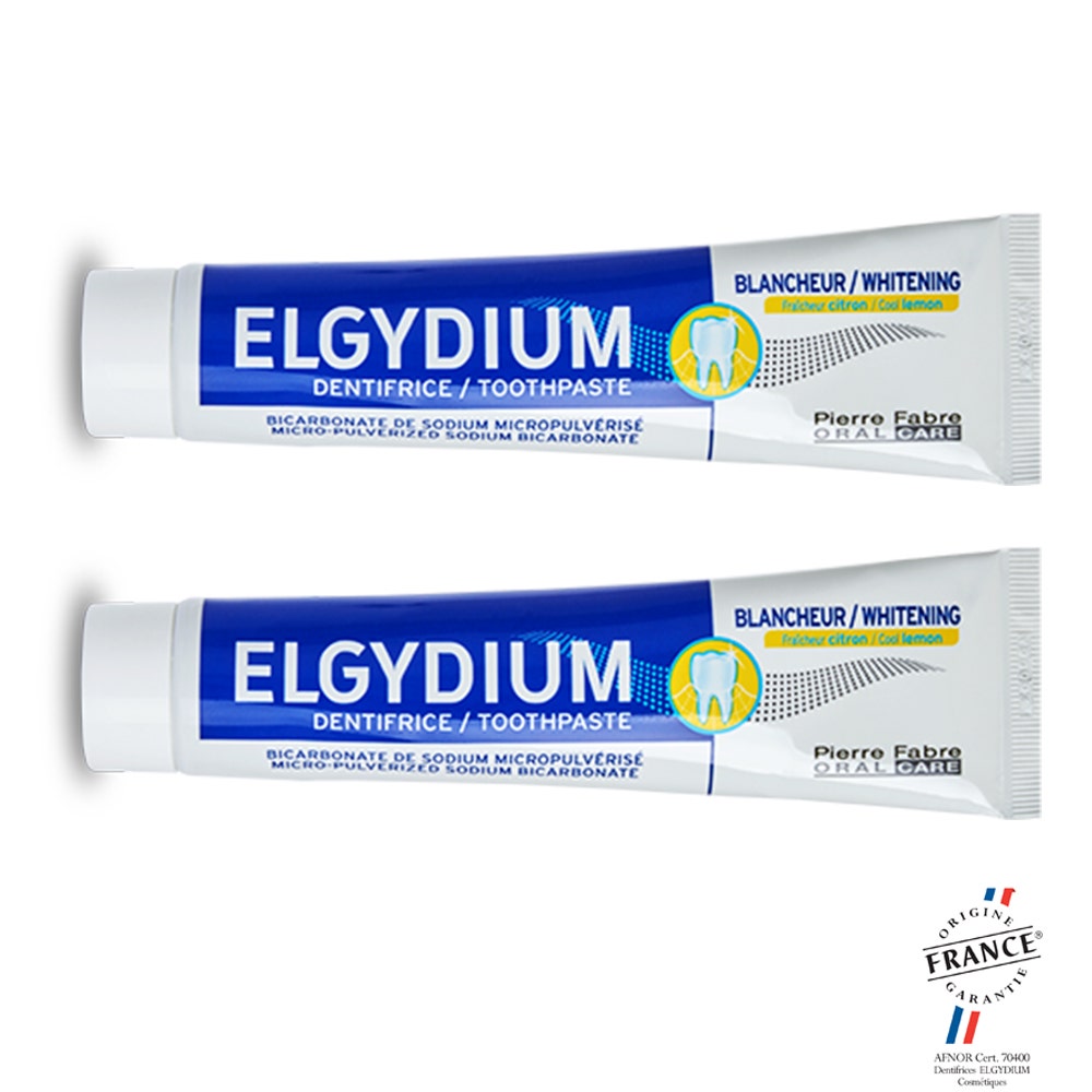 Elgydium Whitening Toothpaste Lemon Flavour 2x75ml - Easypara