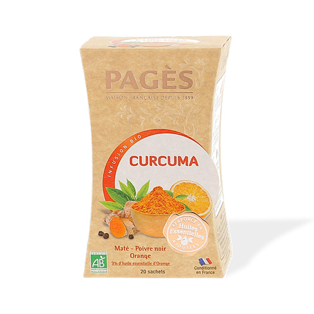 Pagès Organic Turmeric Infusion 20 Sachets x 20 Sachets - Easypara
